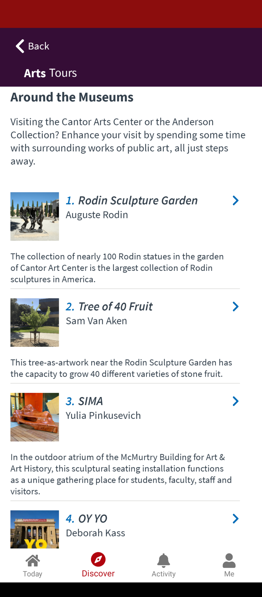 Public Art Mobile App – Stanford Arts